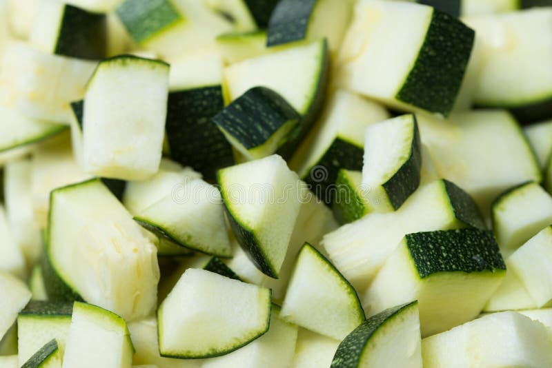 Chopped Raw Zucchini Closeup Stock Photo - Image of food, preparation ...