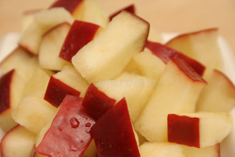 Chopped red apple stock image. Image of healthy, food - 1724107