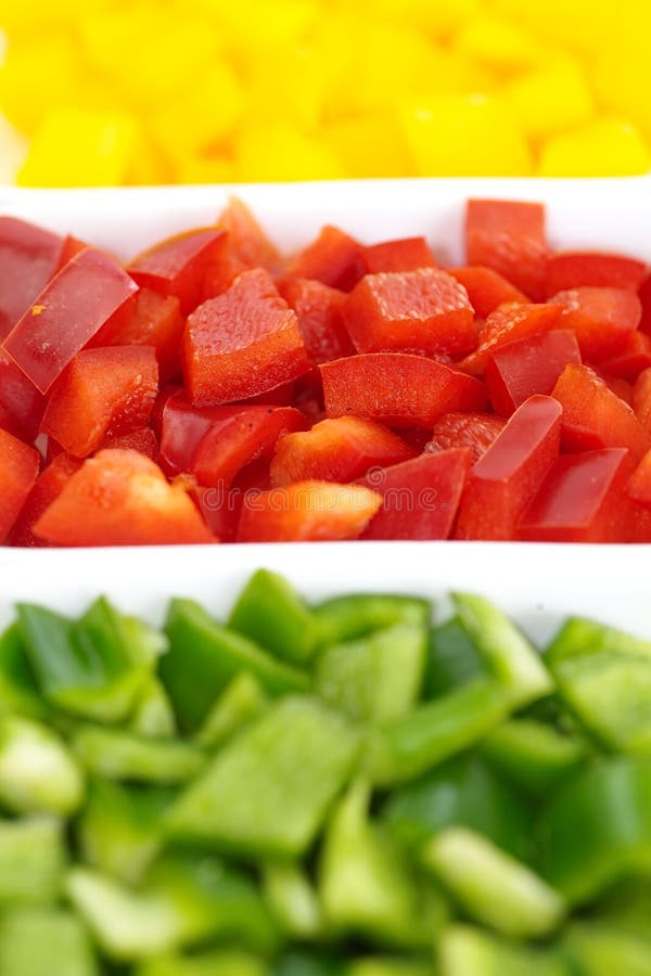 Chopped red Bell Pepper stock image. Image of isolated - 42031327