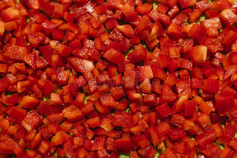 Chopped Red Bell Pepper Texture Stock Image - Image of background ...