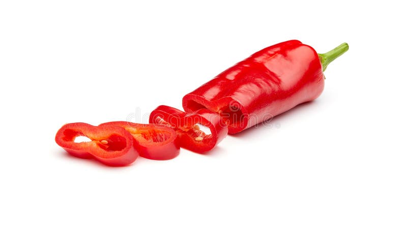 Red Pepper Isolated on White Background Stock Photo - Image of ...