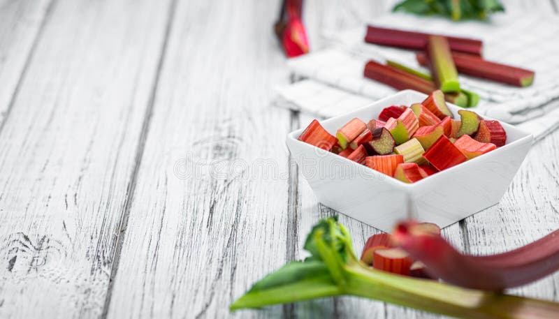 Chopped Rhubarb Close Up; Selective Focus Stock Photo - Image of ...