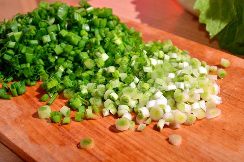 Chopped Scallion stock image. Image of savory, board - 56998839