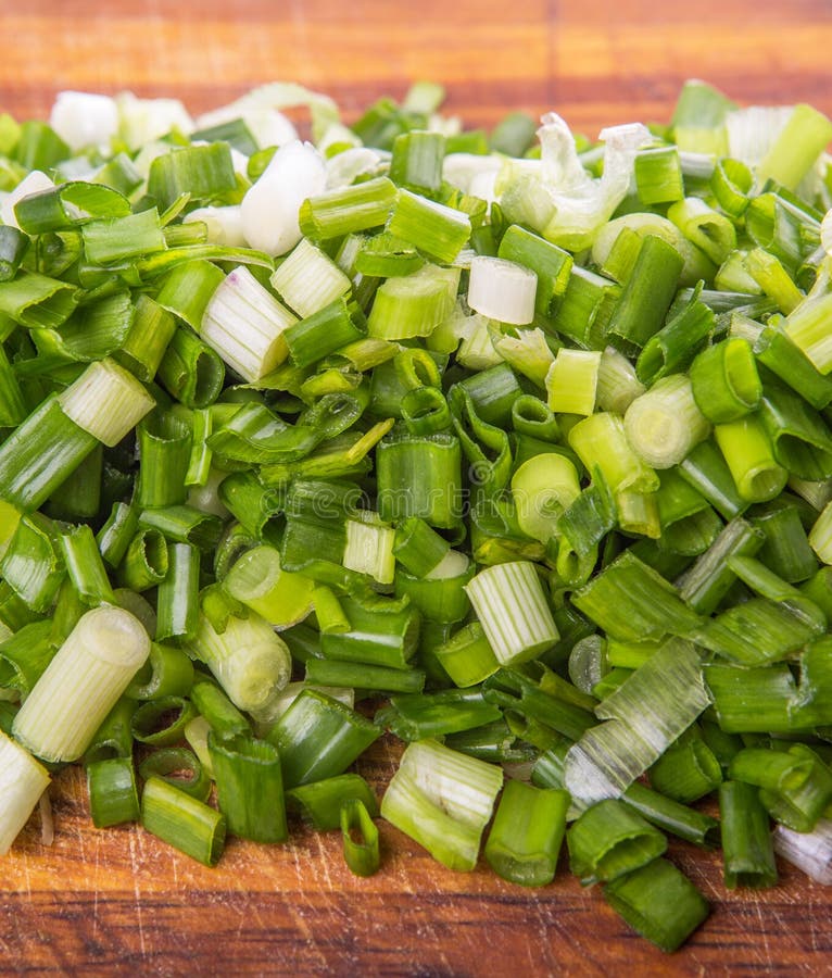 Chopped Scallions Close Up View VII Stock Photo - Image of fresh, herb ...