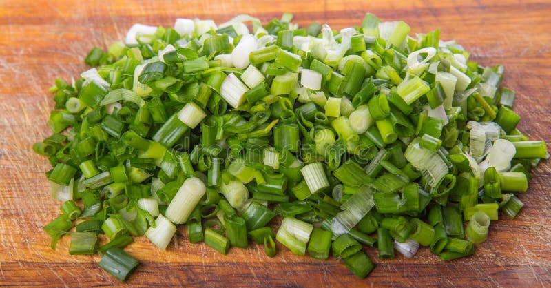 Chopped Scallions Close Up View VII Stock Photo - Image of fresh, herb ...
