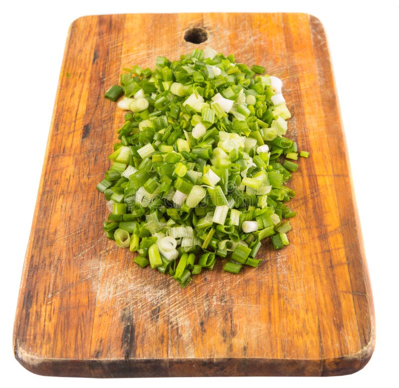Chopped Scallions on Cutting Board IV Stock Image - Image of garnish ...