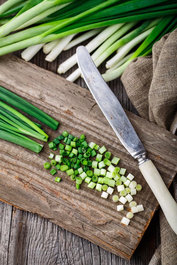 Chopped scallions stock photo. Image of food, kitchen - 53467502