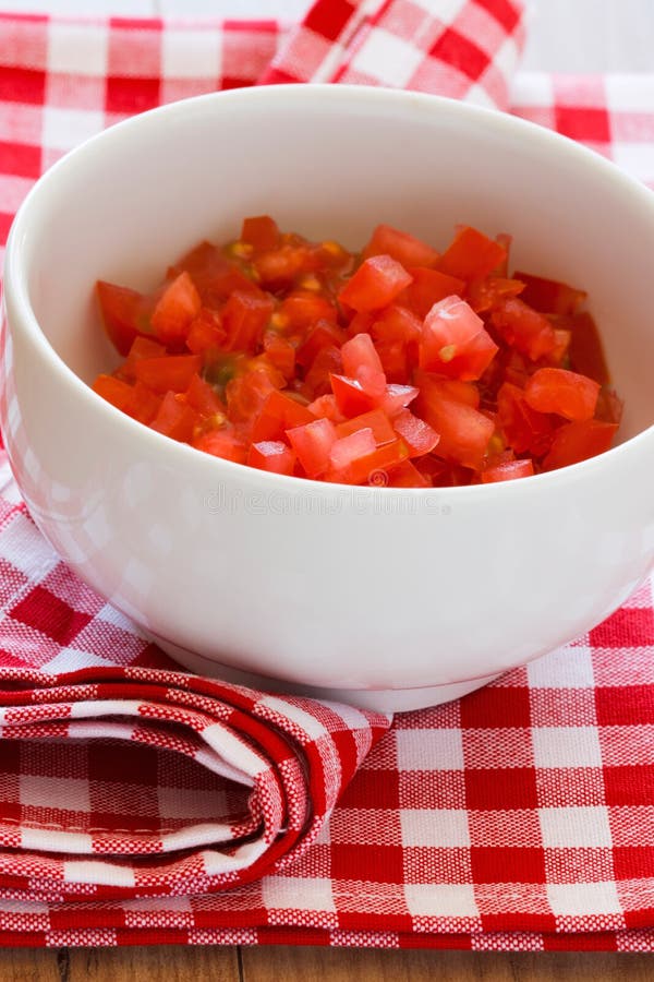 Chopped Tomatoes stock photo. Image of bowl, ingredients - 19579790