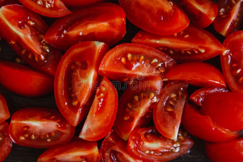 Chopped Tomatoes Pieces Texture Pattern. Food Vegetable Ingredient ...