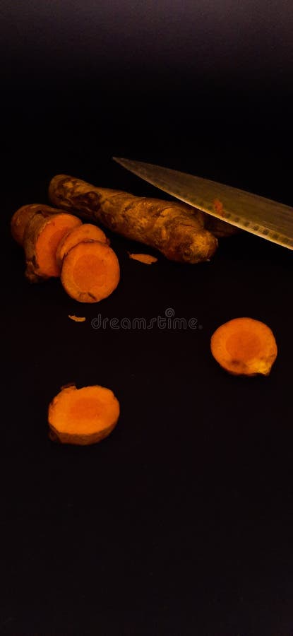 Chopped Turmeric . Ayurvedic Properties. Immune Booster Stock Photo ...