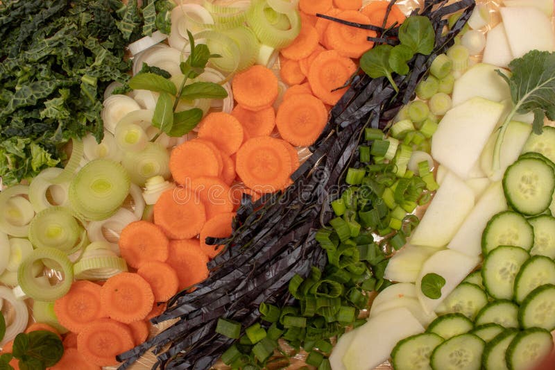 Chopped Vegetables on a Board. Concept of Healthy Food Stock Photo ...