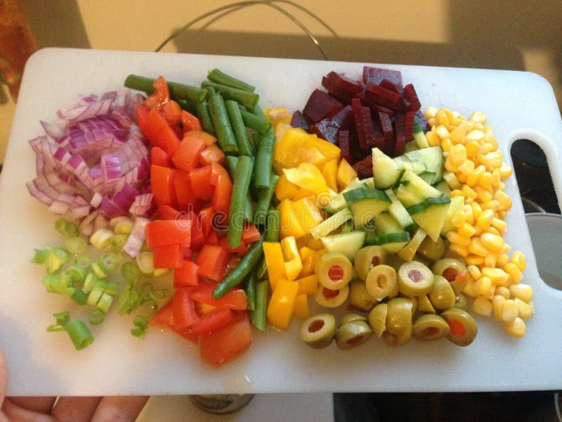 Chopped vegetables stock image. Image of sweetcorn, chopped - 134722875