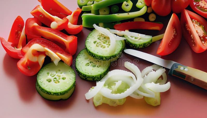 Chopped vegetables stock illustration. Illustration of diet - 299071606