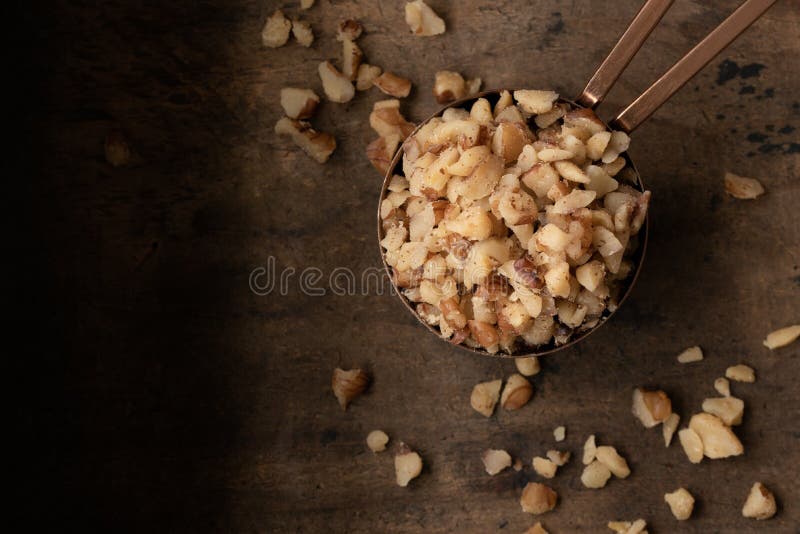 Chopped Walnuts Spilled from a Teaspoon Stock Photo - Image of teaspoon ...