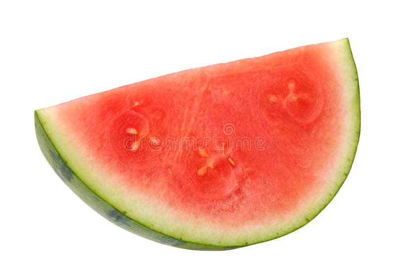 Single Watermelon Triangular Slice Isolated on White Background Stock ...