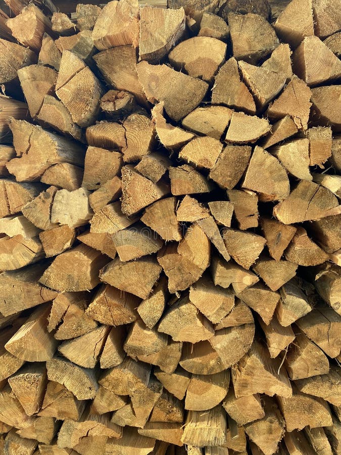 Chopped Wood, Stacked, Pine, Oak Stock Illustration - Illustration of ...