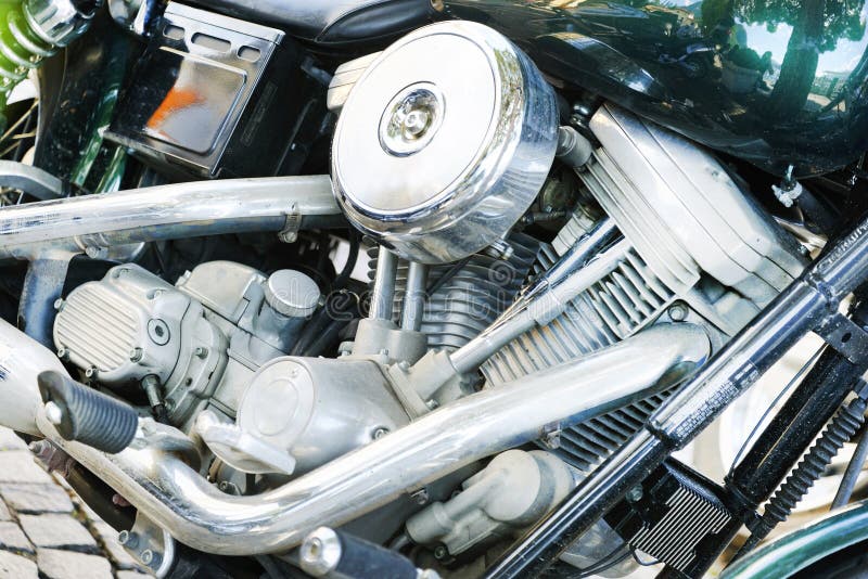 Chopper bike engine stock image. Image of fuel, horsepower - 69772313