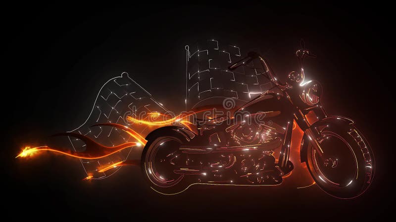 Chopper with Flames and Customize Video Animation Stock Footage - Video ...