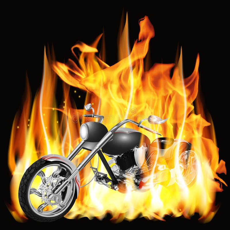 Chopper Motorcycle Fire Stock Illustrations – 505 Chopper Motorcycle ...