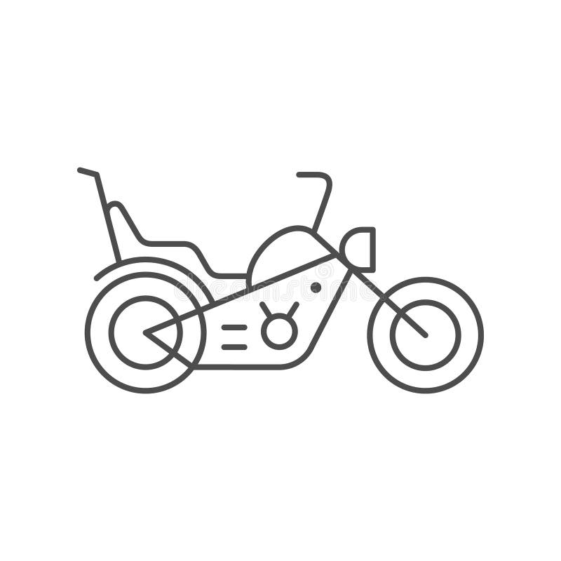 Chopper Motorcycle Line Outline Icon Stock Vector - Illustration of ...