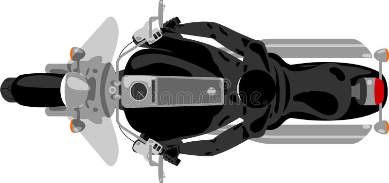 Chopper Motorcycle with Rider Top View Stock Vector - Illustration of ...