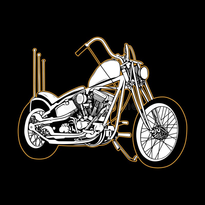 Chopper Old Motorcycle Vector Stock Vector - Illustration of motorbike ...