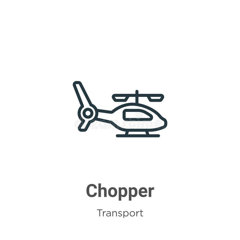 Chopper Outline Vector Icon. Thin Line Black Chopper Icon, Flat Vector ...