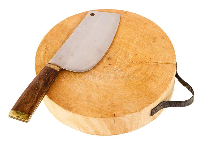 Chopping Block on White Background Stock Image - Image of cooking ...