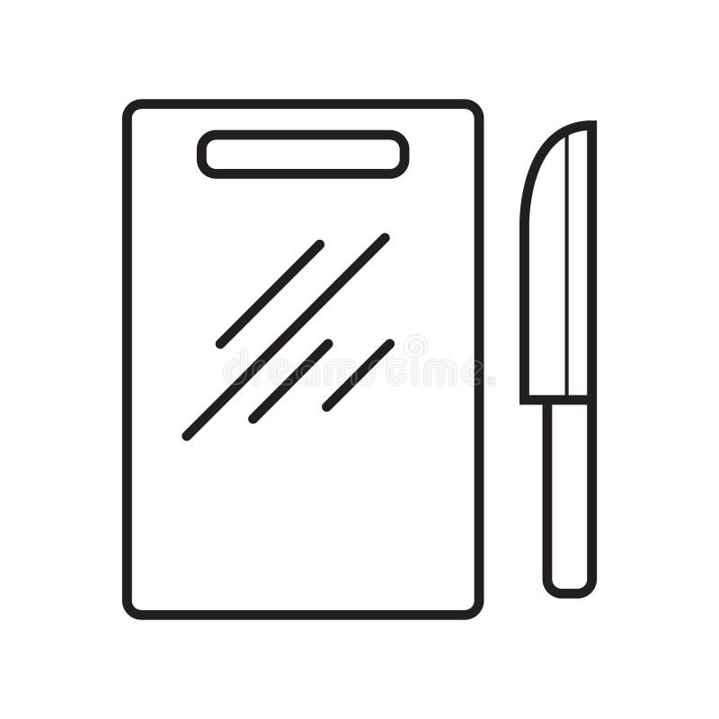 Chopping Board and a Knife. Vector Illustration Decorative Design Stock ...