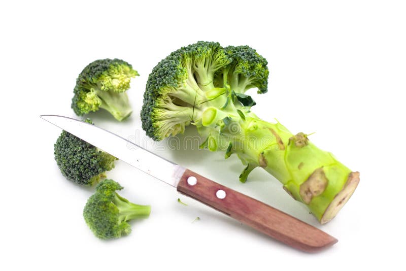 Chopping Broccoli on a Cutting Board Stock Photo - Image of calcium ...