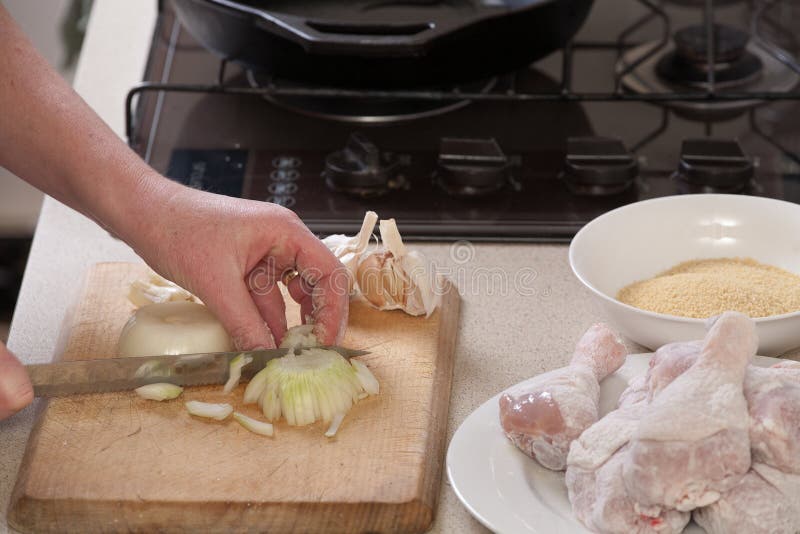 Chopping brown onion stock image. Image of chopping, vegetable - 81747995