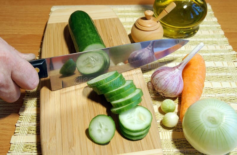 Chopping cucumber stock photo. Image of chop, lunch, chief - 11810444