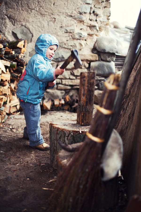 Chopping firewood stock image. Image of grown, wood, handle - 31659909