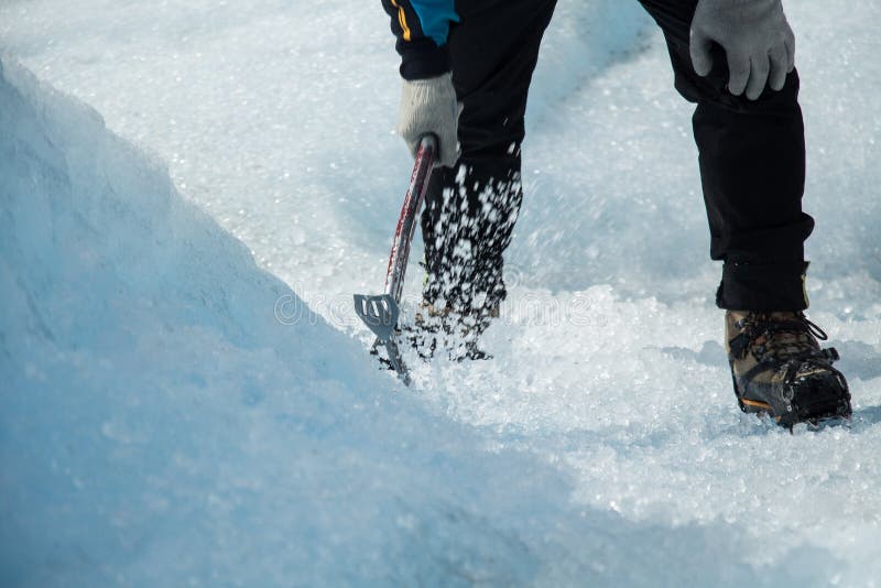 Chopping ice stock image. Image of climbing, glacier - 77969405