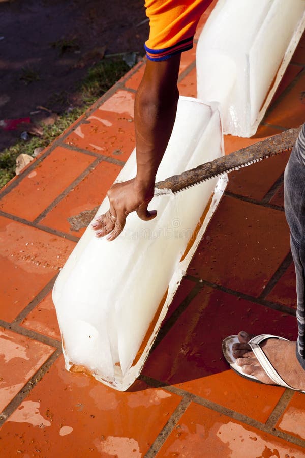 Chopping ice stock image. Image of refrigerate, cambodia - 31073763