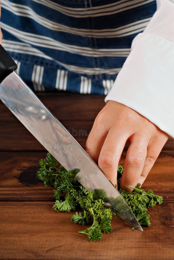 Chopping parsley stock photo. Image of sharp, cutting - 8235204