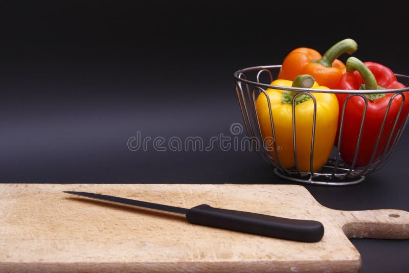 Chopping peppers stock photo. Image of healthy, capsicum - 9976768