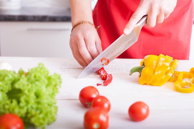 Chopping vegetables stock photo. Image of preparation - 52080742