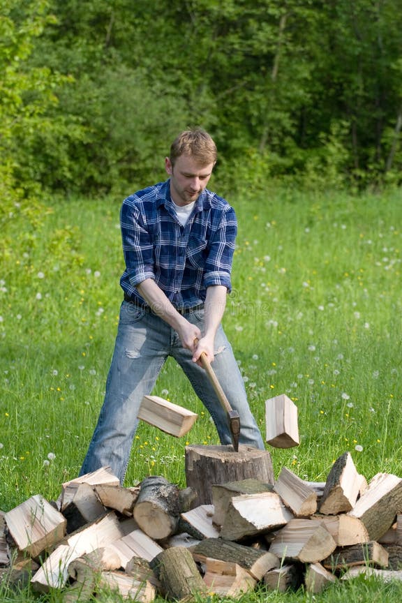 Chopping wood stock image. Image of logger, male, forest - 5165857
