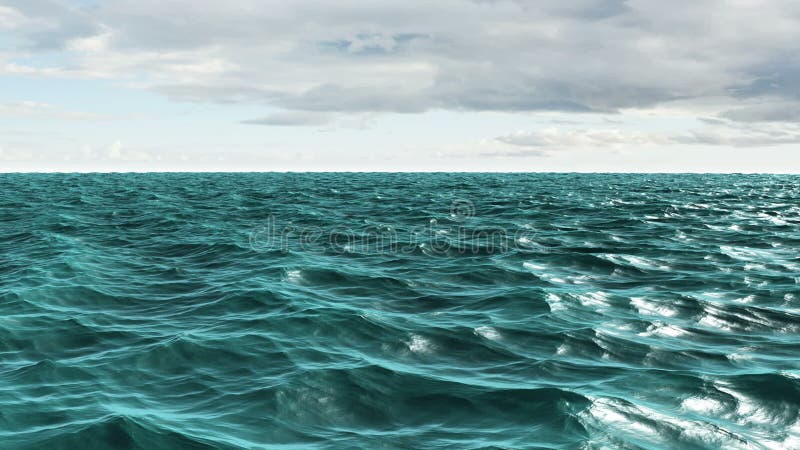Choppy Blue Ocean Under Cloudy Sky Stock Footage - Video of cloudy ...