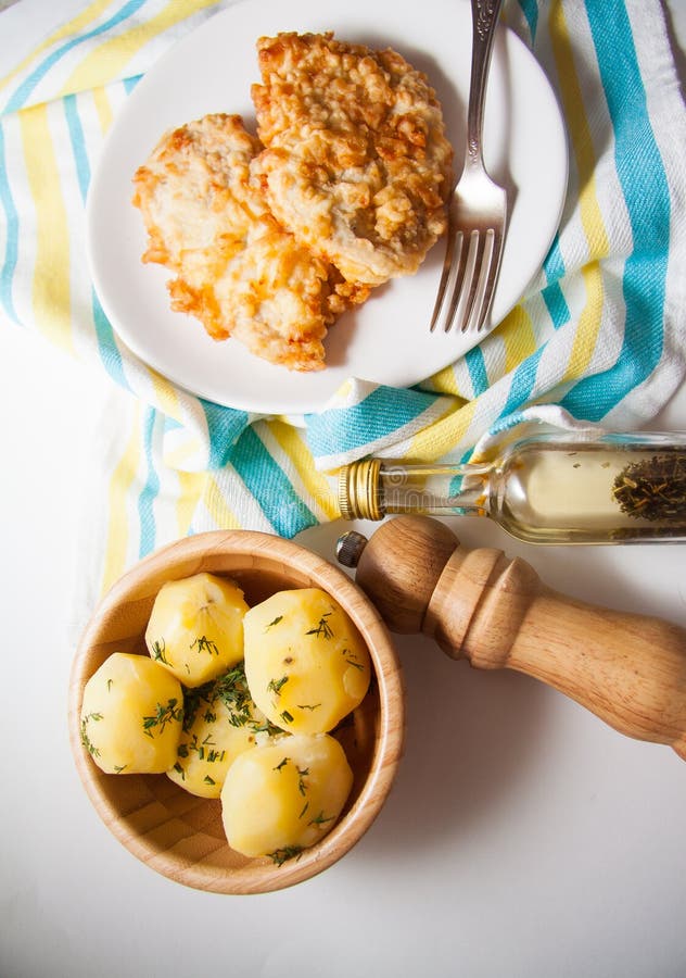 Chops in cheese batter stock photo. Image of cooked, health - 64675490