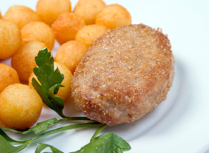 Chops with potatoes stock photo. Image of dish, appetizing - 10107760