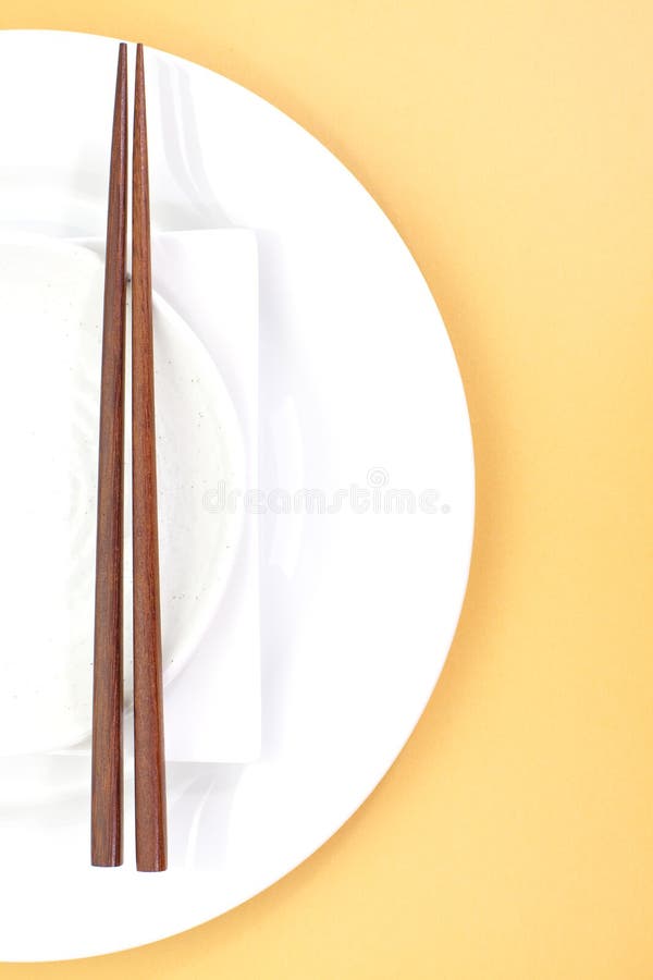 Chopsticks in Asian Set Table Stock Photo - Image of plate, chopstick ...
