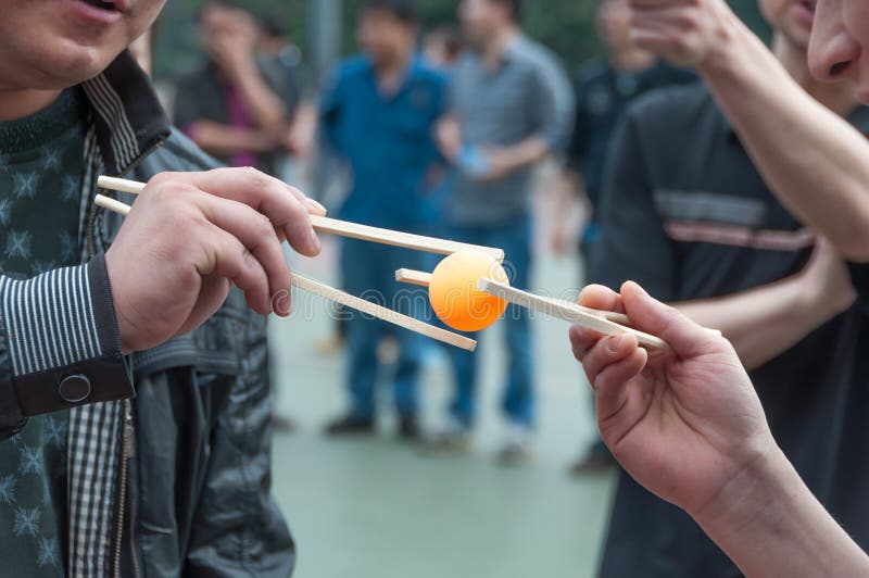 Chopsticks Transfer Table Tennis Match Stock Photo - Image of ...