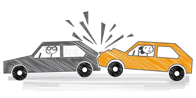 Choque de coche - ejemplo stock de ilustración. Ilustración de célula ...