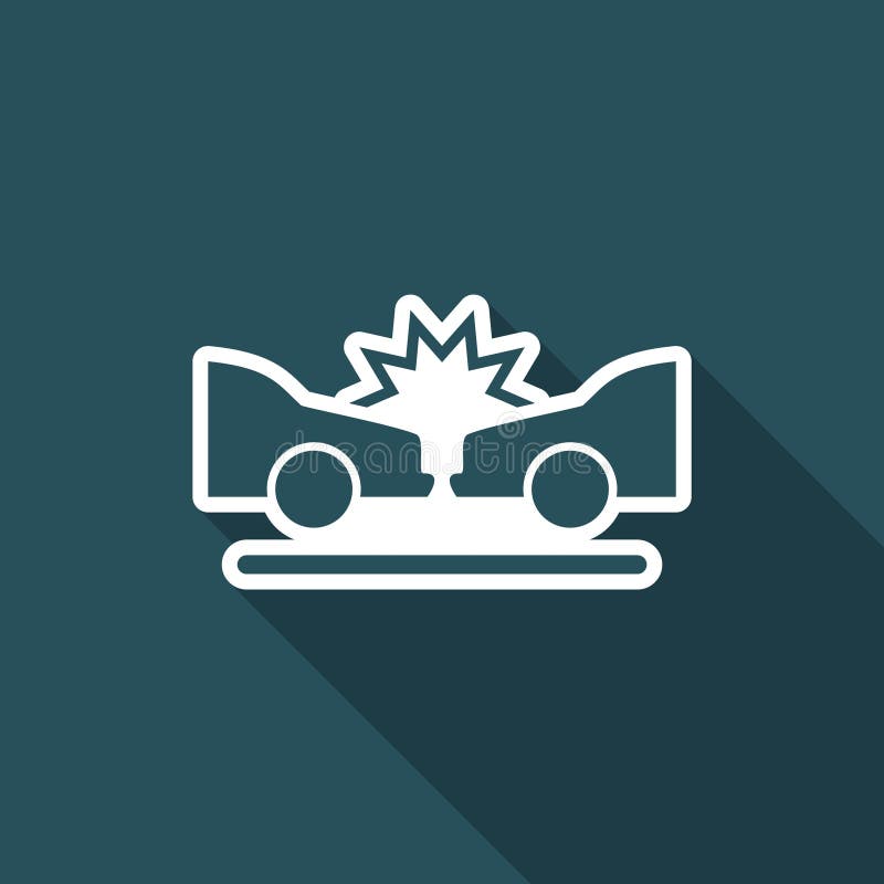 Choque De Coche - Icono Plano Del Vector Ilustración del Vector ...