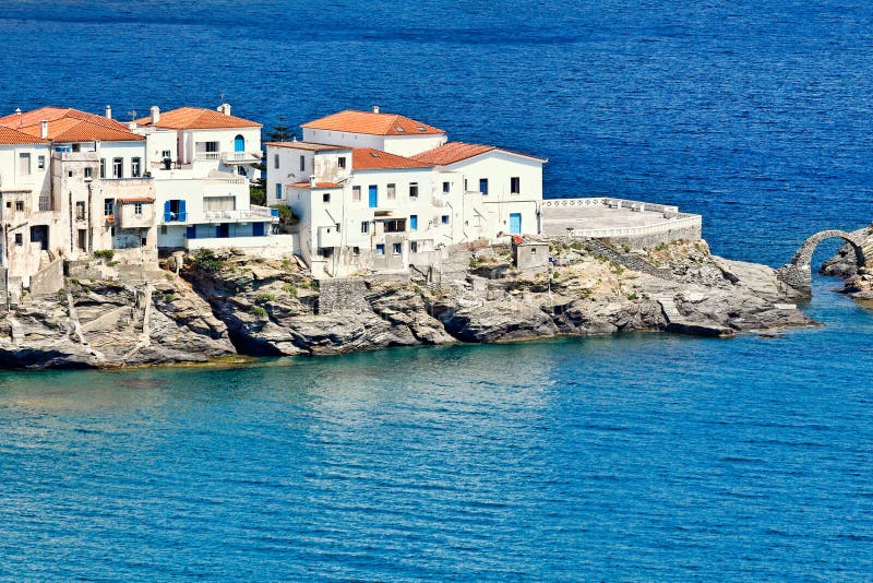 Chora in Andros, Greece stock image. Image of cyclades - 81723123