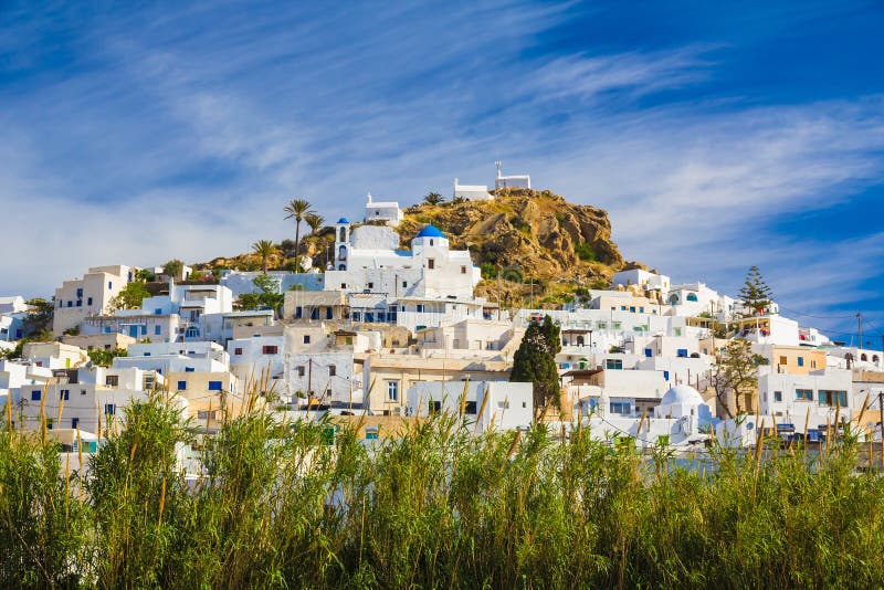Chora Town, Ios Island, Cyclades, Aegean, Greece Stock Image - Image of ...