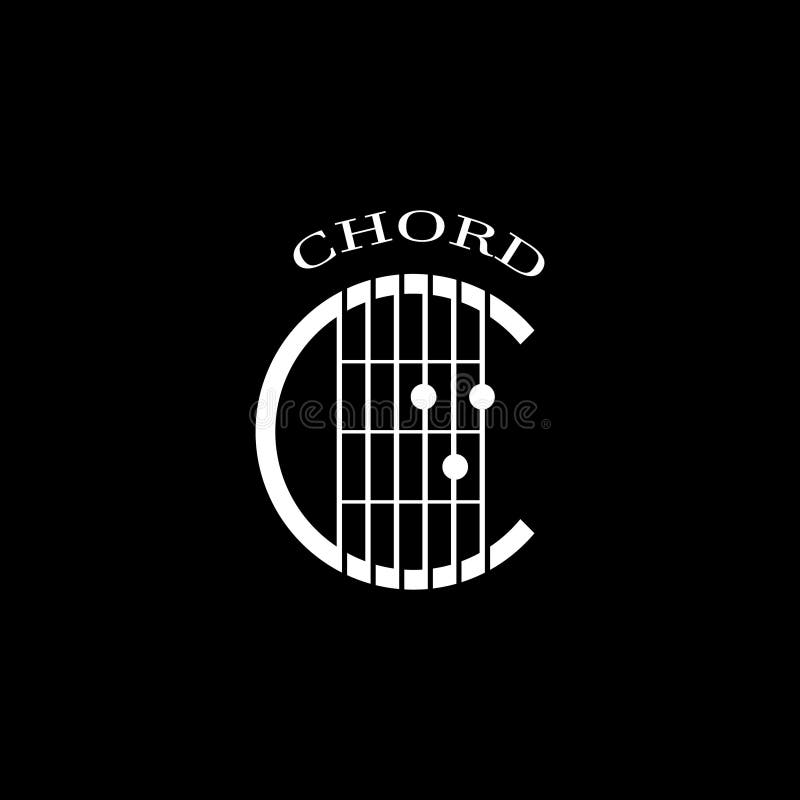Chord D Guitar with Letter C Logo Design. Vector Illustration Stock ...