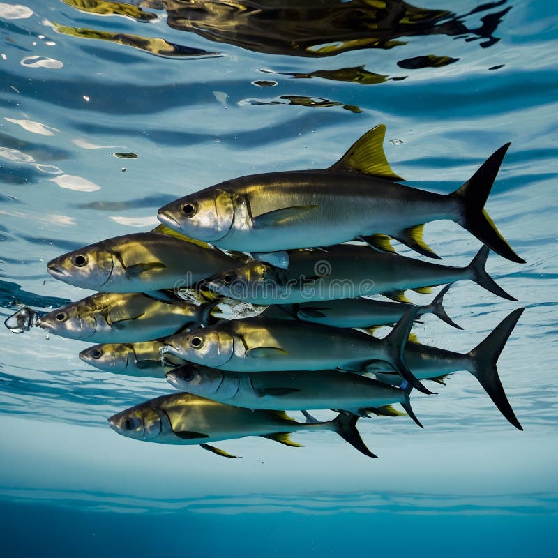 Choreographed Currents: Tequila Splitfins in a Harmonious School Stock ...